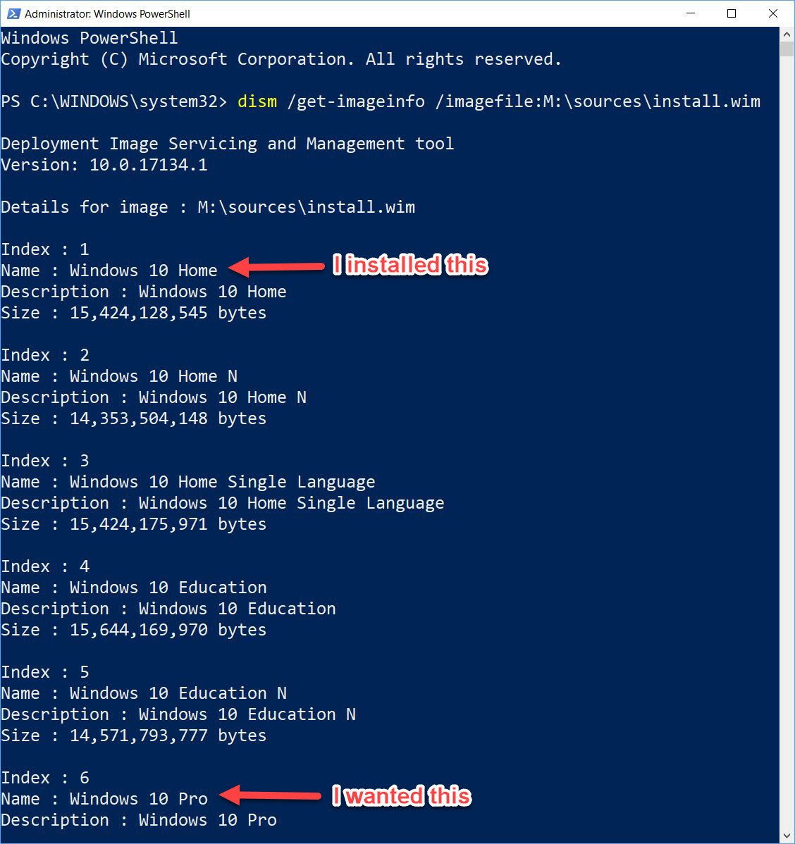 DISM Export Image Grabs Selected Image Installer Windows Enterprise 