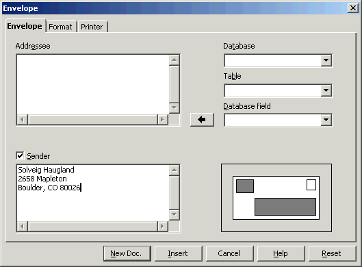 OpenOffice tip: Everything about envelopes