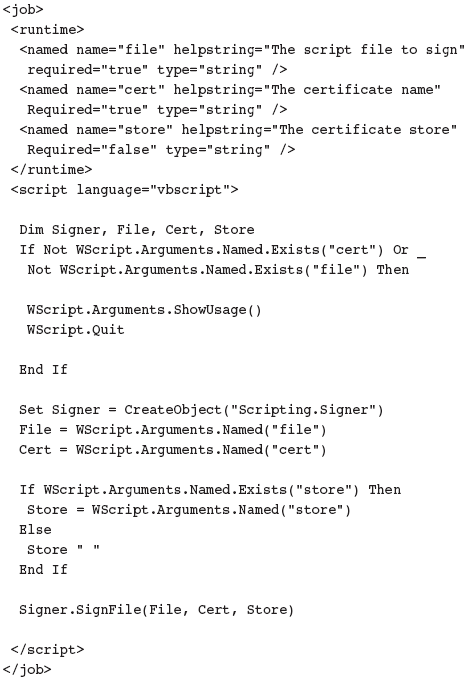 Digitally Signing Scripts