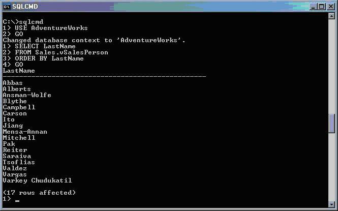 The Sqlcmd Utility In SQL Server