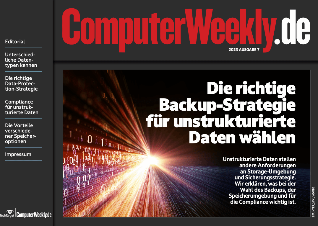 Kostenloses E-Handbook: Backup für unstrukturierte Daten | Computer Weekly