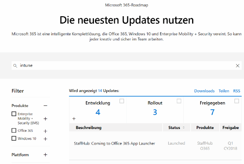 Microsoft Intune: Roadmap und Updates im Blick behalten