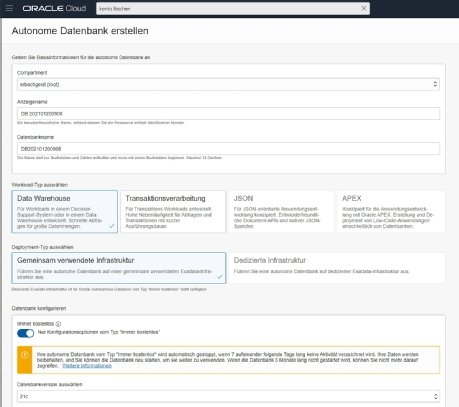 Oracle Database 21c in der Cloud und lokal einsetzen