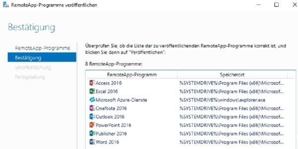 Mit Windows 10 auf RemoteApp-Anwendungen auf Windows Server 2016 zugreifen
