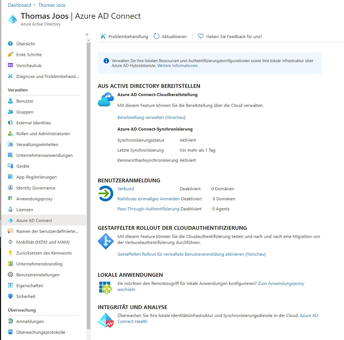 Single Sign-On mit Azure AD Connect einrichten und verwalten | Computer ...