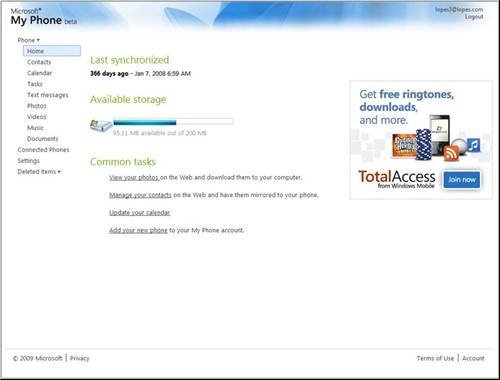 My Phone homepage - Photos: Windows Mobile Phone unveiled at MWC