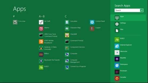 The search interface - Windows 8: A first look at new features for ...