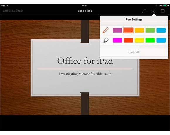 PowerPoint for iPad: Selecting a pen style for a PowerPoint slide show ...