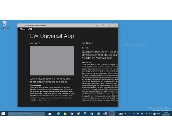 Windows 10: Universal apps run in a window on the desktop. - Universal apps in the enterprise
