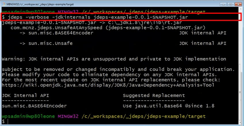 Use the Java JDeps tool to root out internal API calls | TheServerSide