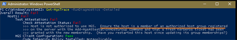 Troubleshoot Host Guardian Service with guarded fabric diagnostics ...