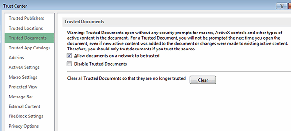 Microsoft Office Trust Center settings that help stop malware Microsoft Office Trust Center settings that help stop malware