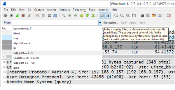 Wireshark display filter ip address - chicras