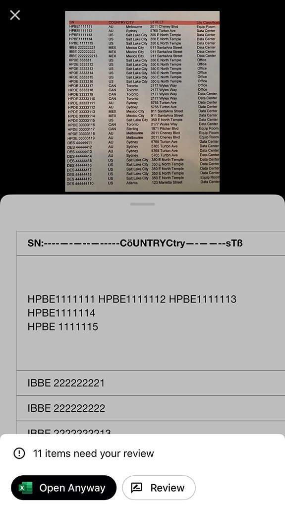 How Does Excels Insert Data From Picture Feature Work On Mobile
