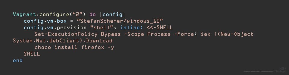 Try this Chocolatey tutorial to pick up Vagrant provisioning for Windows | TechTarget