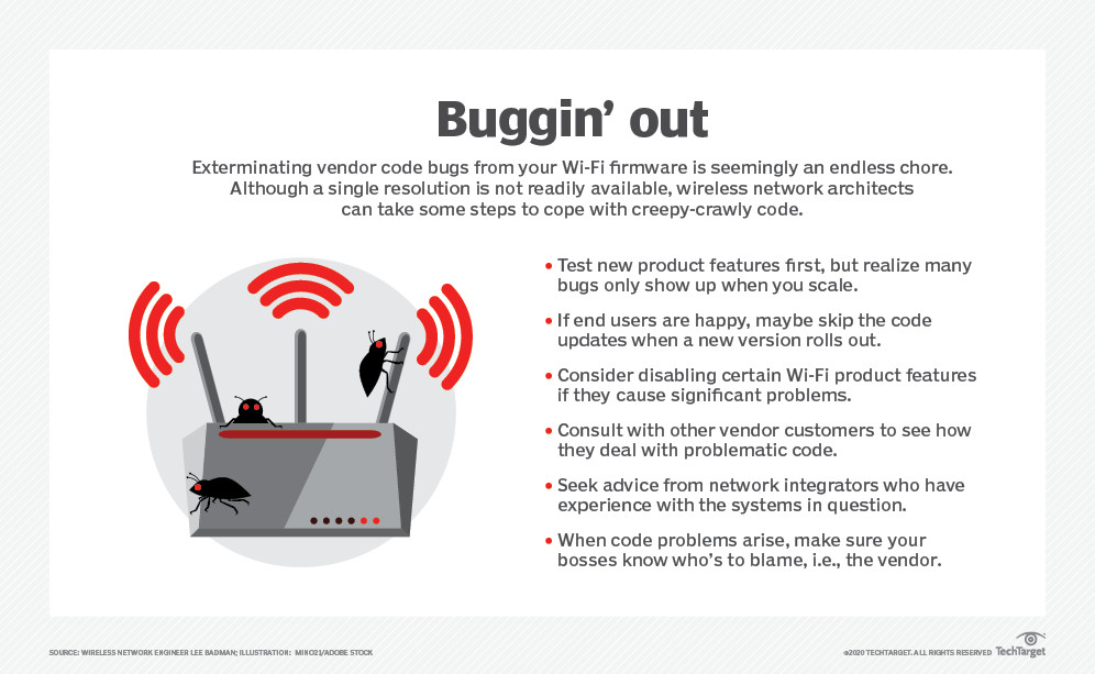 How to handle vendor code bugs in enterprise Wi-Fi networking | TechTarget