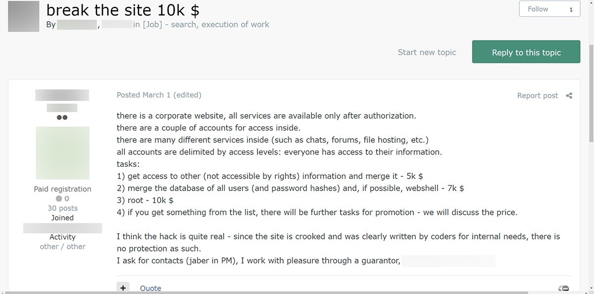 Ninety percent of dark web hacking forum posts come from buyers ...