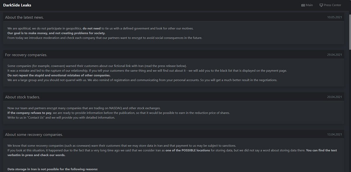 DarkSide: The ransomware gang that took down a pipeline | TechTarget