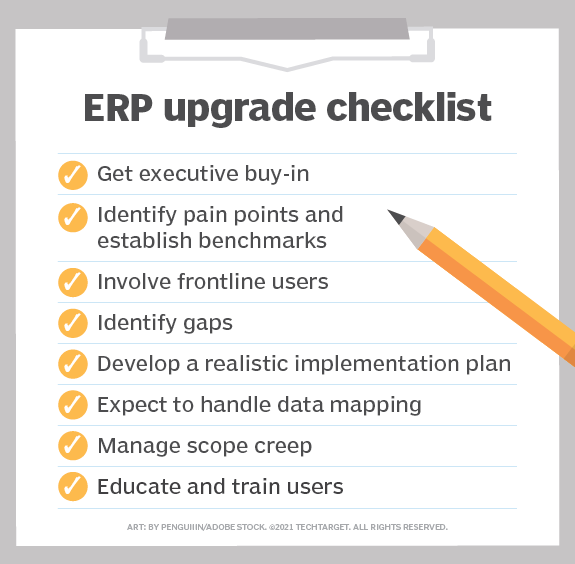 8 tips for a successful ERP upgrade project | TechTarget