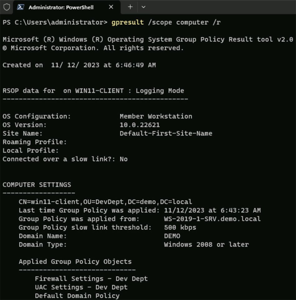How IT can use the gpresult command to check GPOs | TechTarget