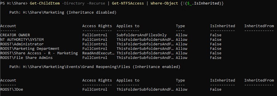 Reveal Windows file server permissions with PowerShell's help | TechTarget