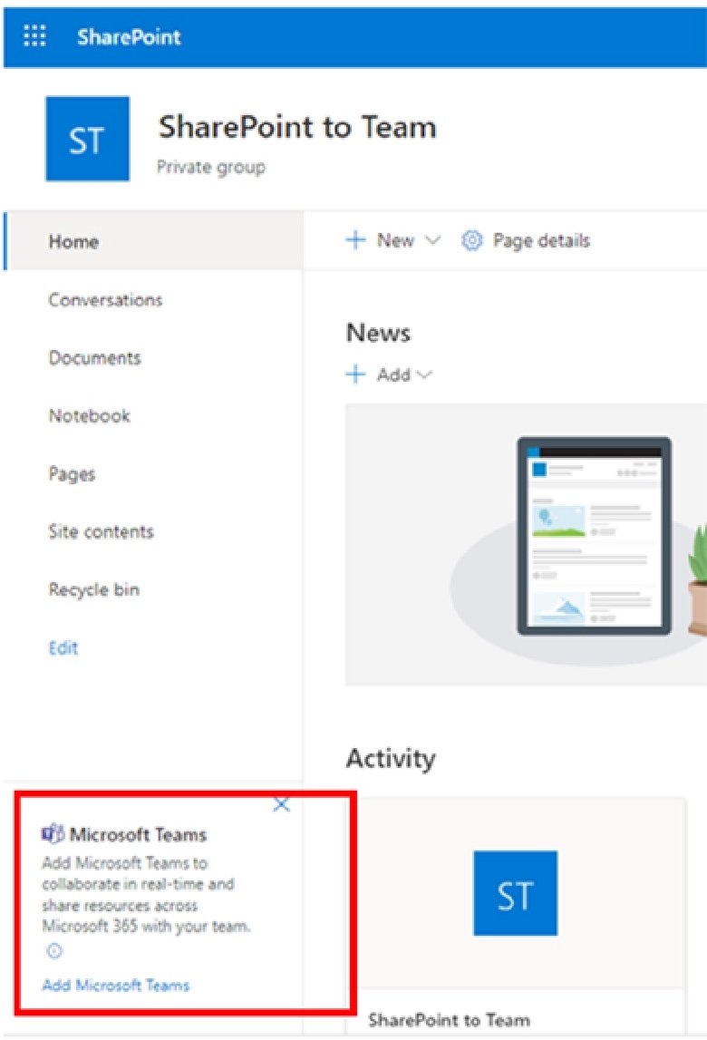 How to achieve Teams integration with SharePoint sites | Hiswai