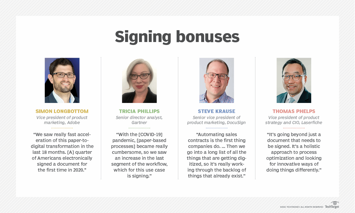 E-signature platforms strengthen document management's clout | TechTarget